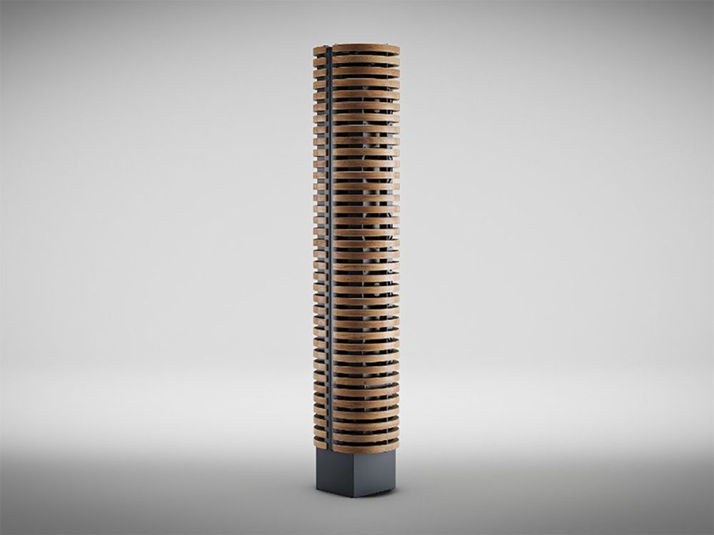 Конвектор-колонна Savva Timber V, прозрачный лак, с ручным управлением ...